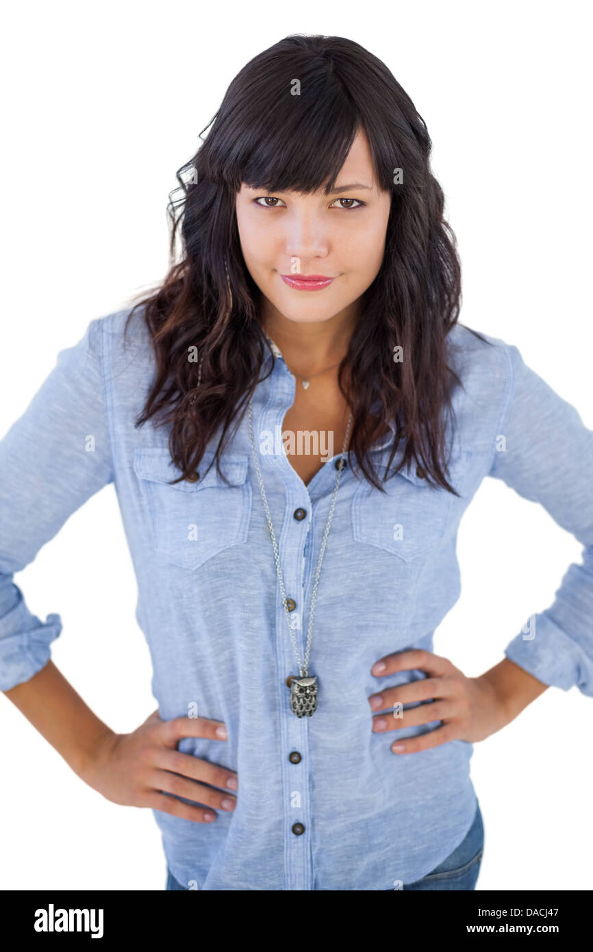 Beautiful woman with hands on her hips Stock Photo - Alamy