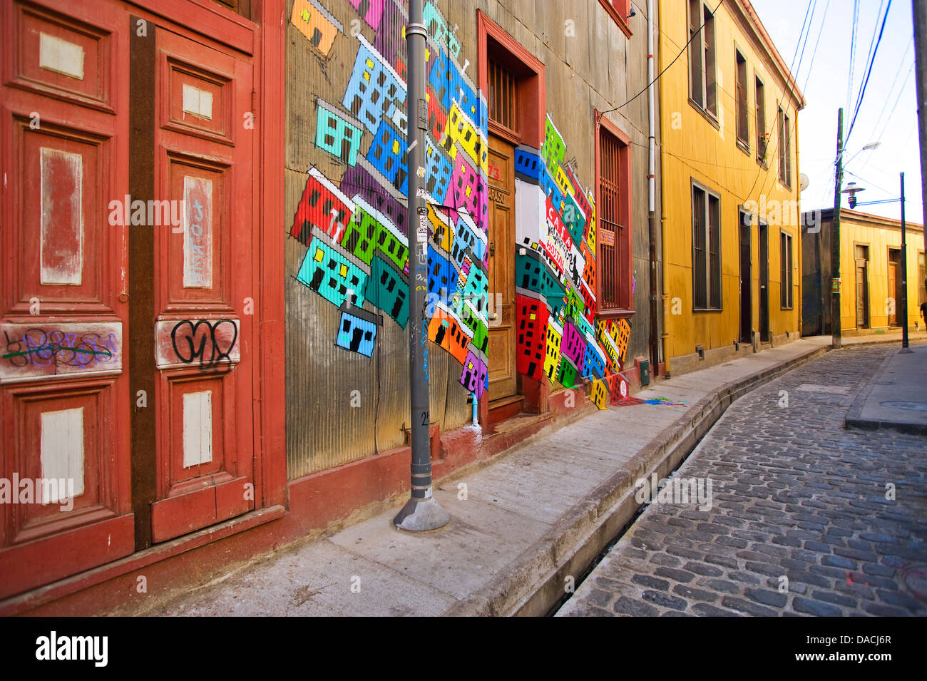 Street scene in Valparaiso, Chile Stock Photo - Alamy