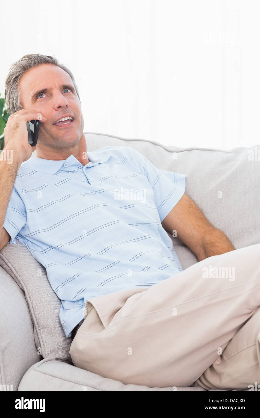 Mature man making call hi-res stock photography and images - Alamy