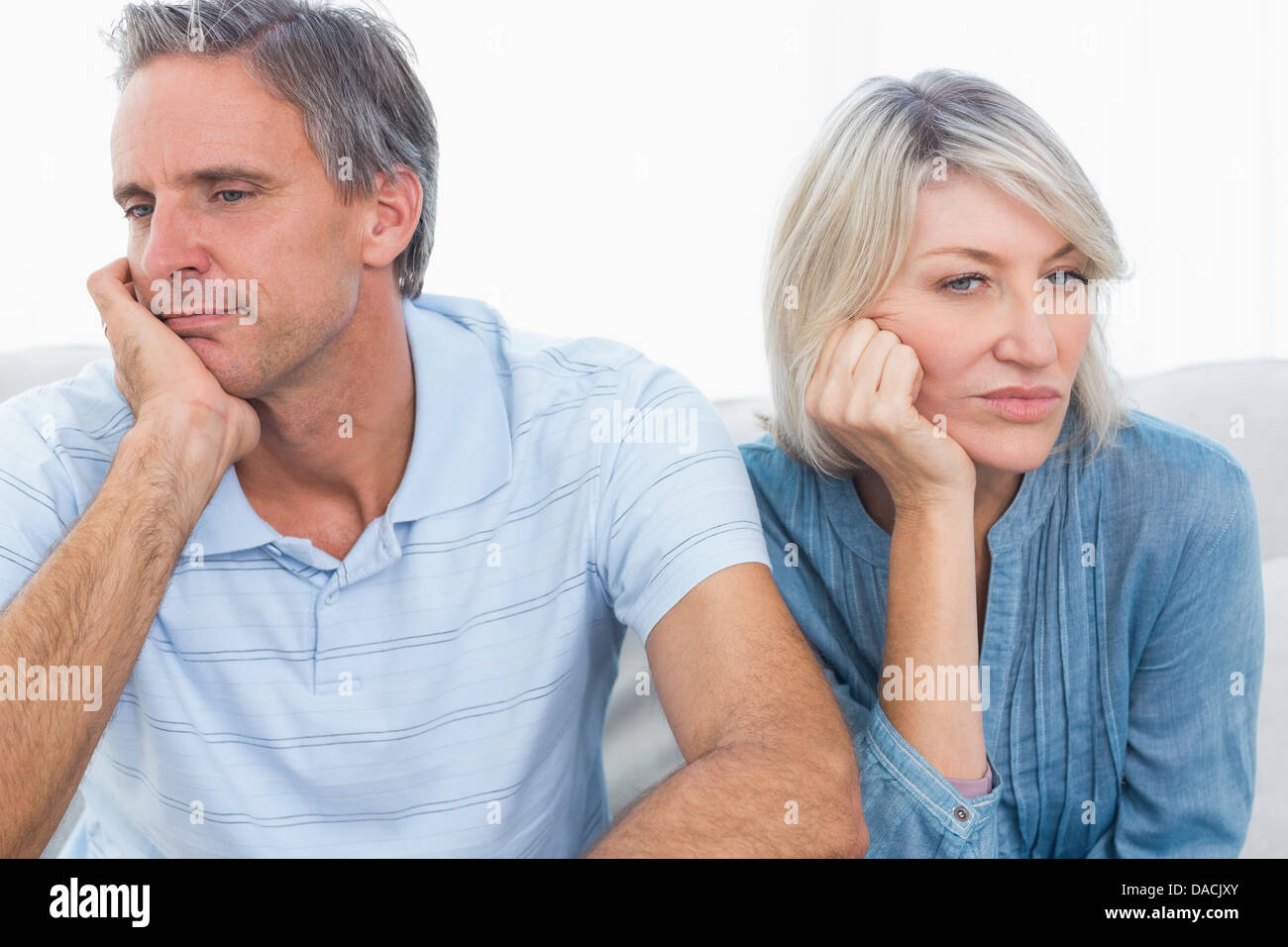 Couple sulking after a fight Stock Photo - Alamy