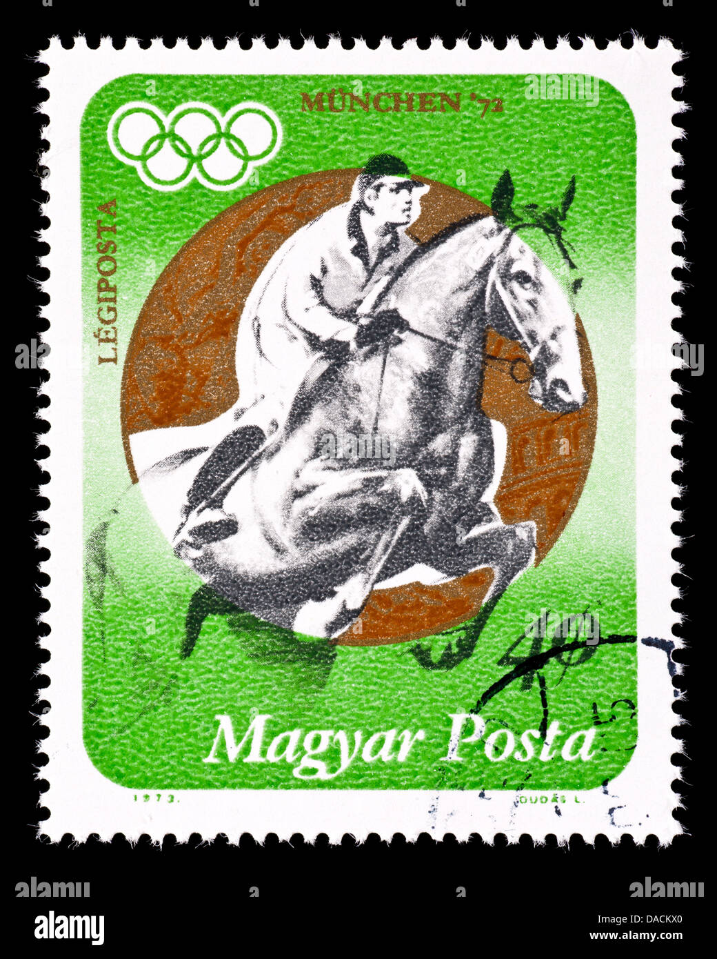 Postage stamp from Hungary depicting a horseman, issued for the 1972 ...