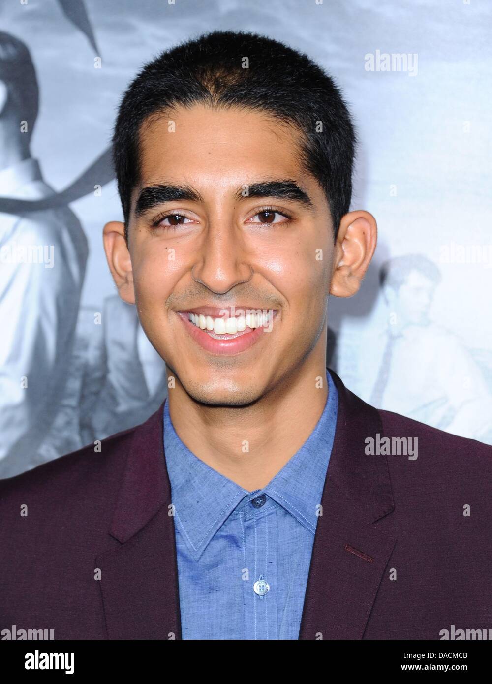 Los Angeles, CA. 10th July, 2013. Dev Patel at arrivals for Premiere of ...