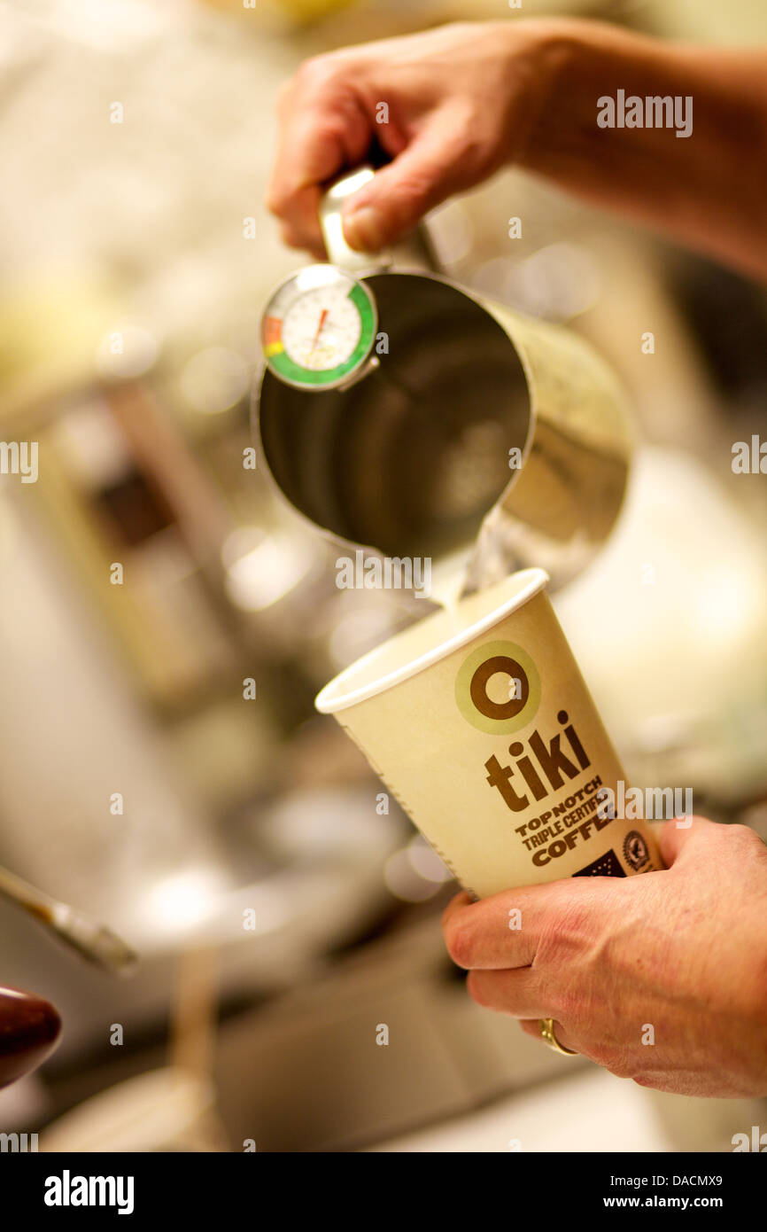 Home making hot espresso using hi-res stock photography and images - Alamy