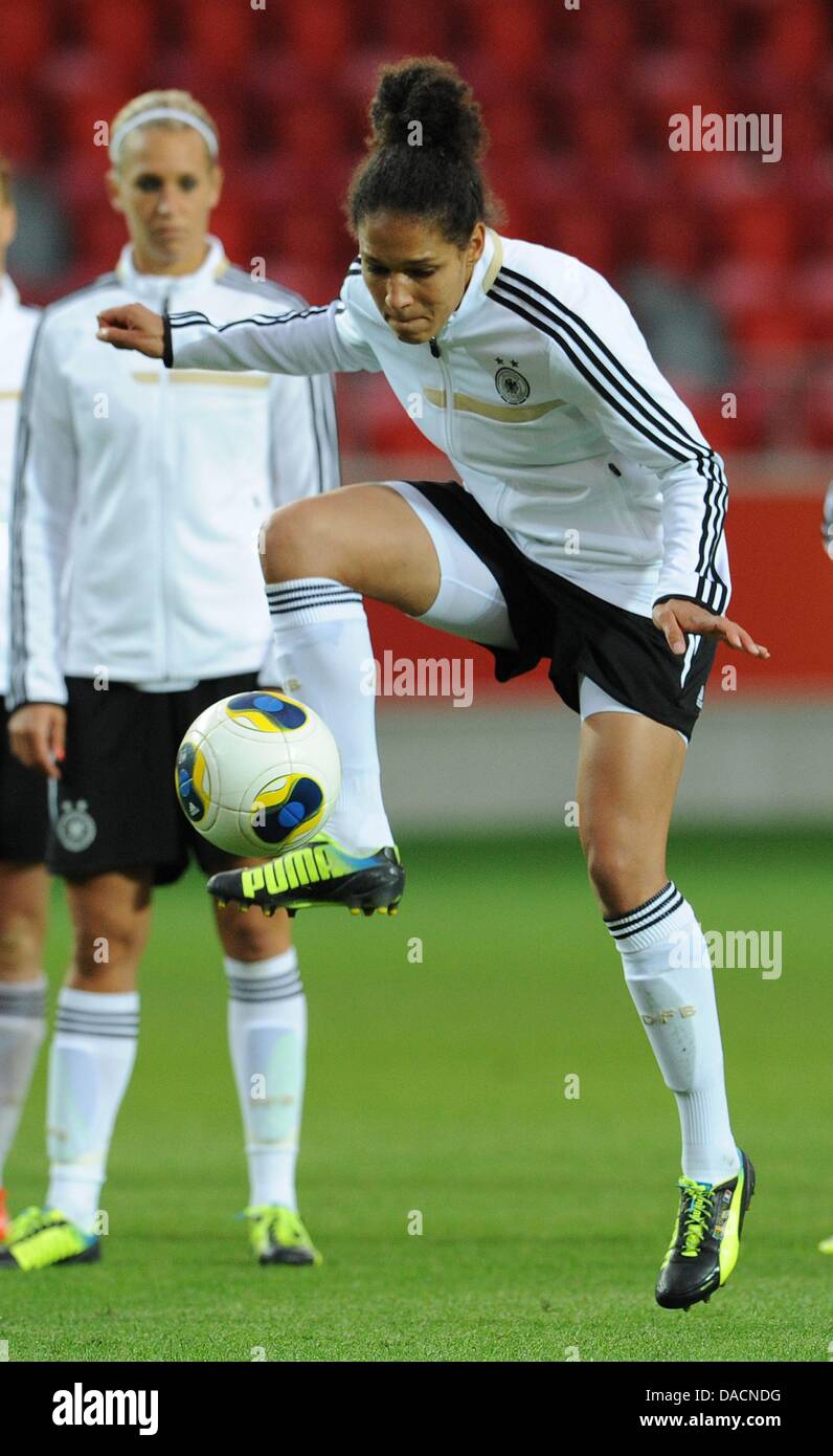 Vaxjo, Sweden. 10th July, 2013. German national player Celia Okoyino da ...