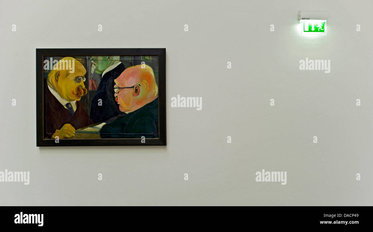 The Professors (cs. 1927) by Hans Christoph hangs next to an emergency ...