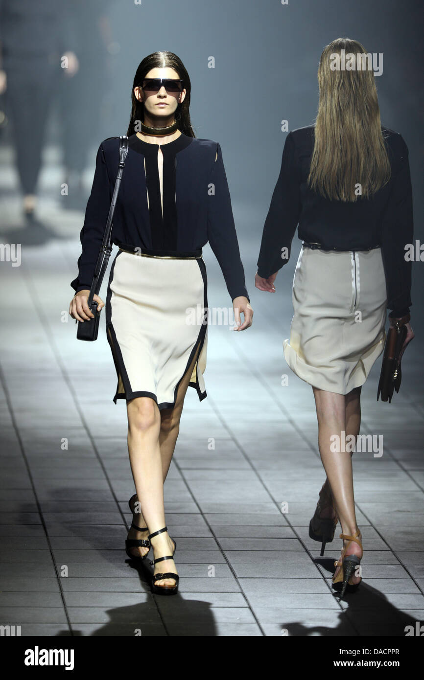 Models wear creations by Israeli designer Alber Elbaz for French label ...
