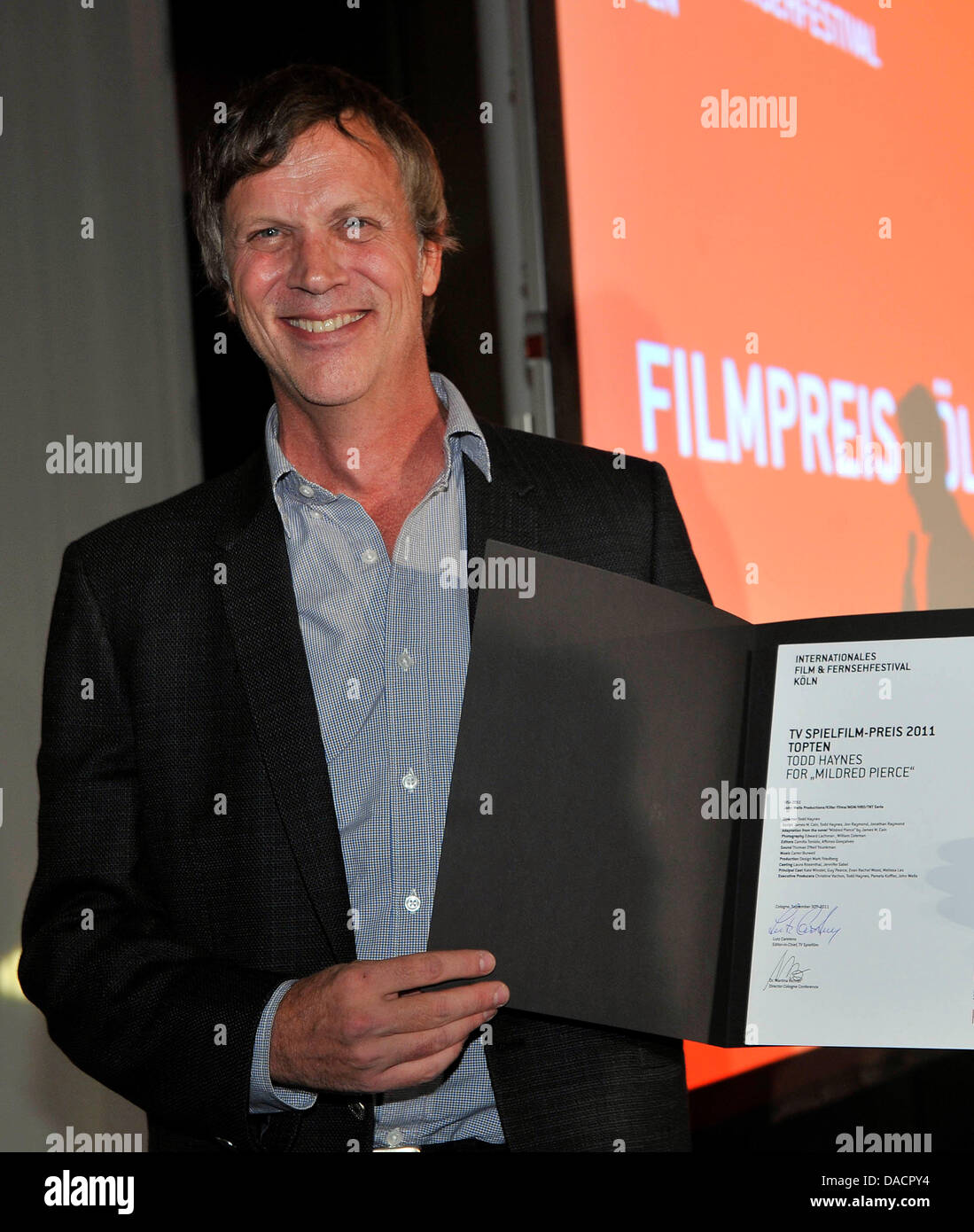 Director Todd Haynes, honoured with the 'TV Spielfilm Prize', poses ...