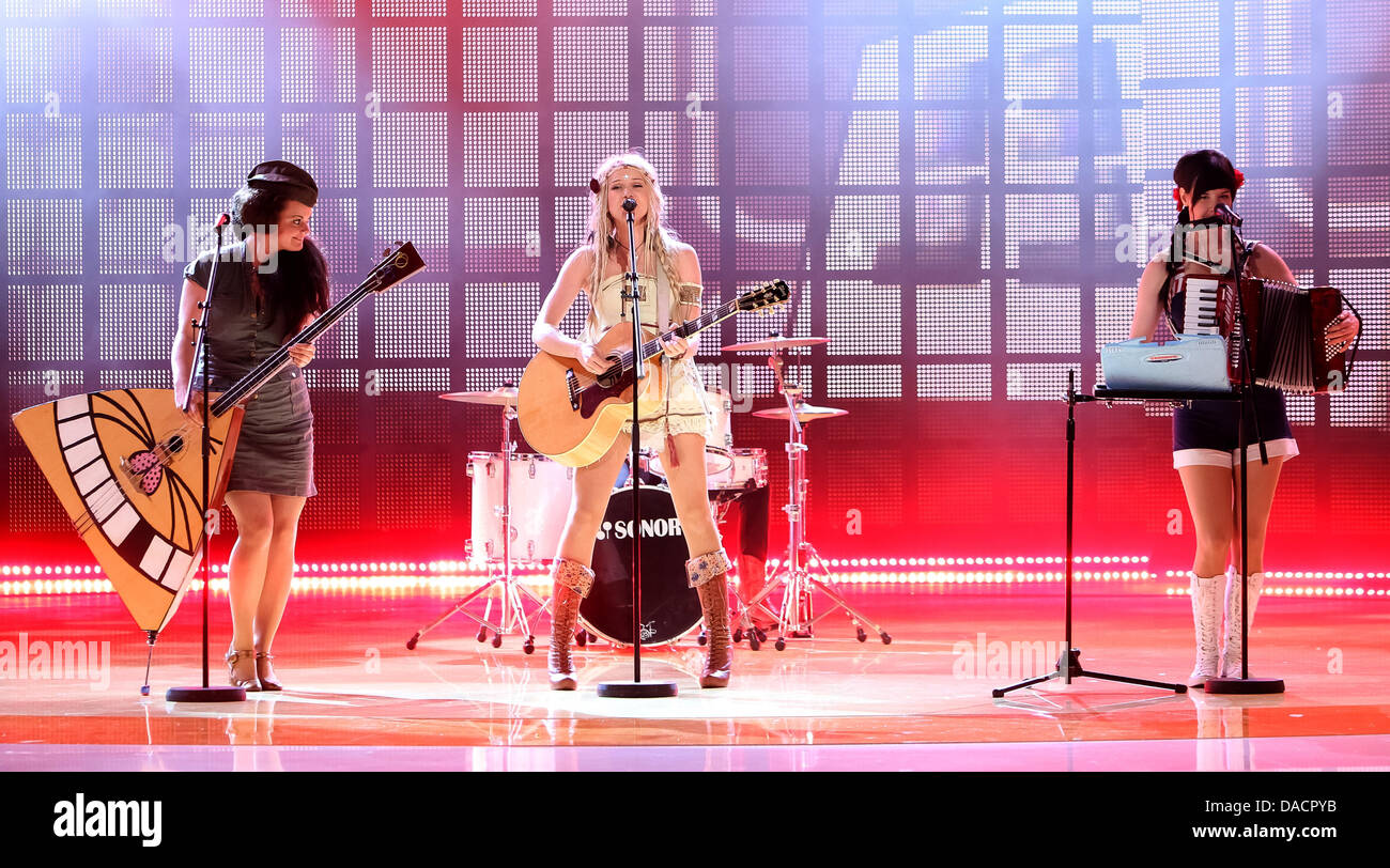 The Norwegian band Katzenjammer performs during the 17th awarding of ...