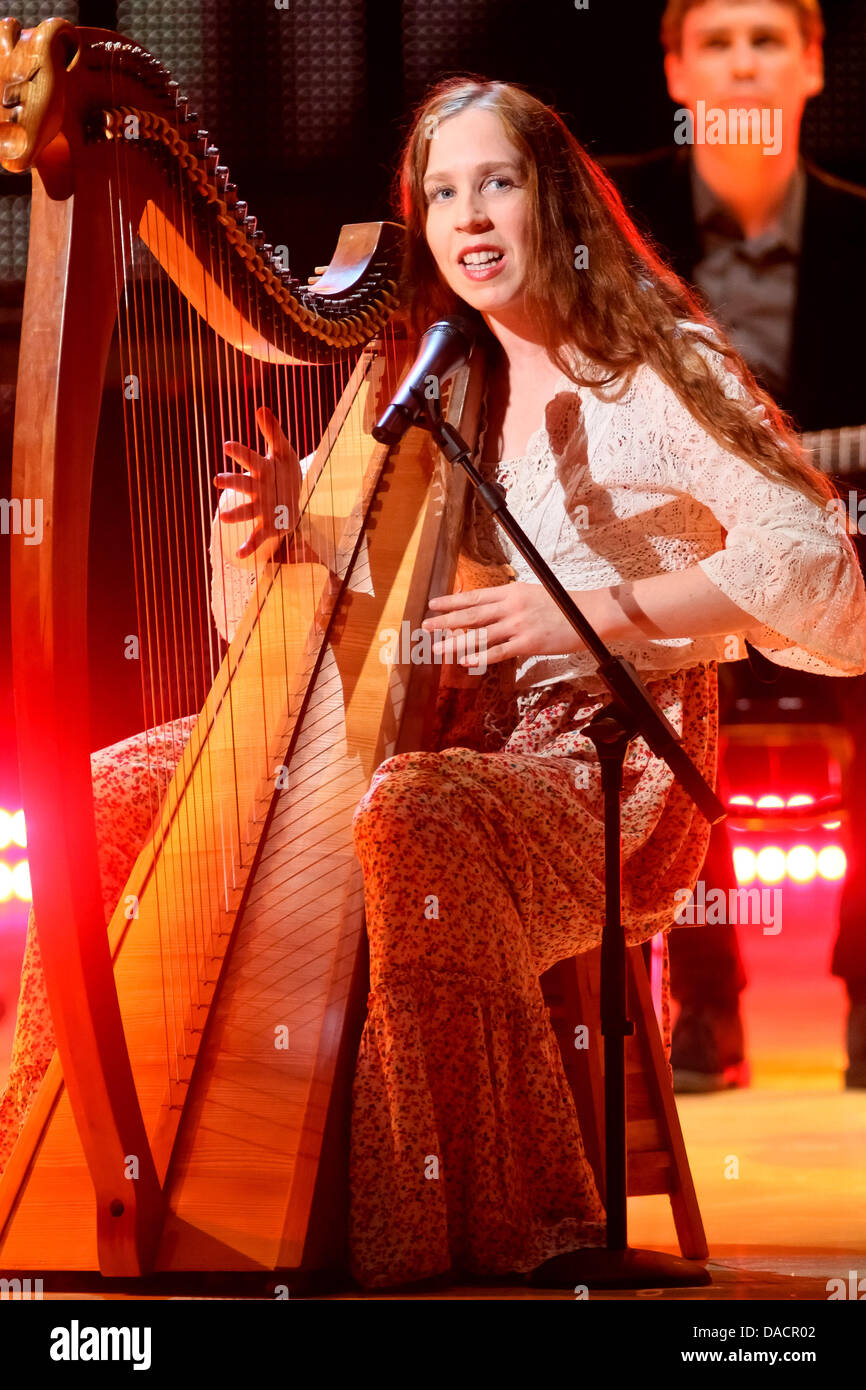 The French folk singer and harpist Cecile Corbel performs during the ...