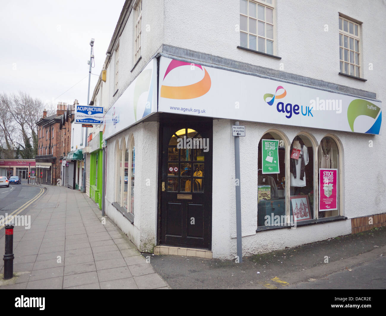 Charity Shops, Regent Road, Altrincham Stock Photo - Alamy