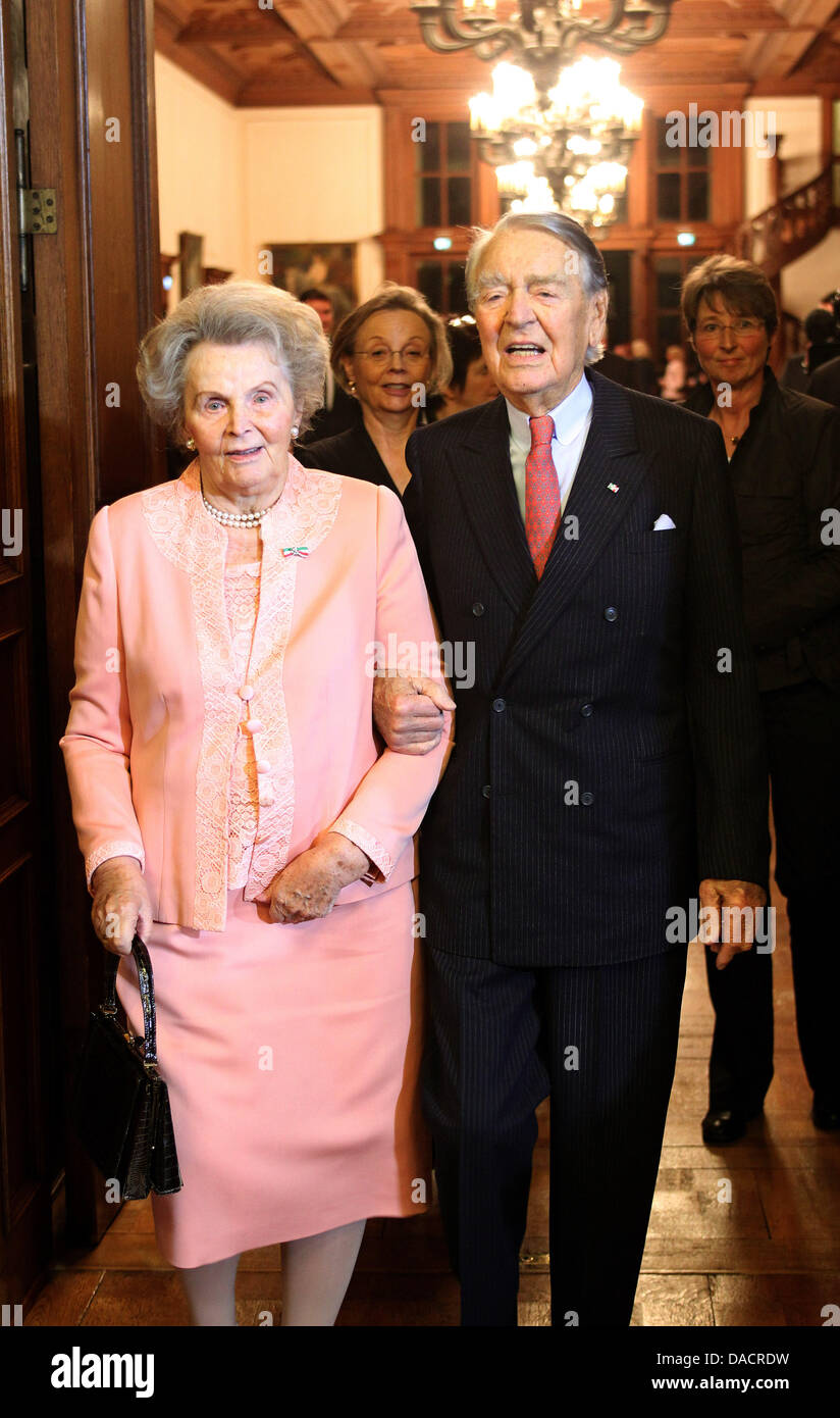 Else and Berthold Beitz arrive at Villa Huegel in Essen, Germany, 12 ...