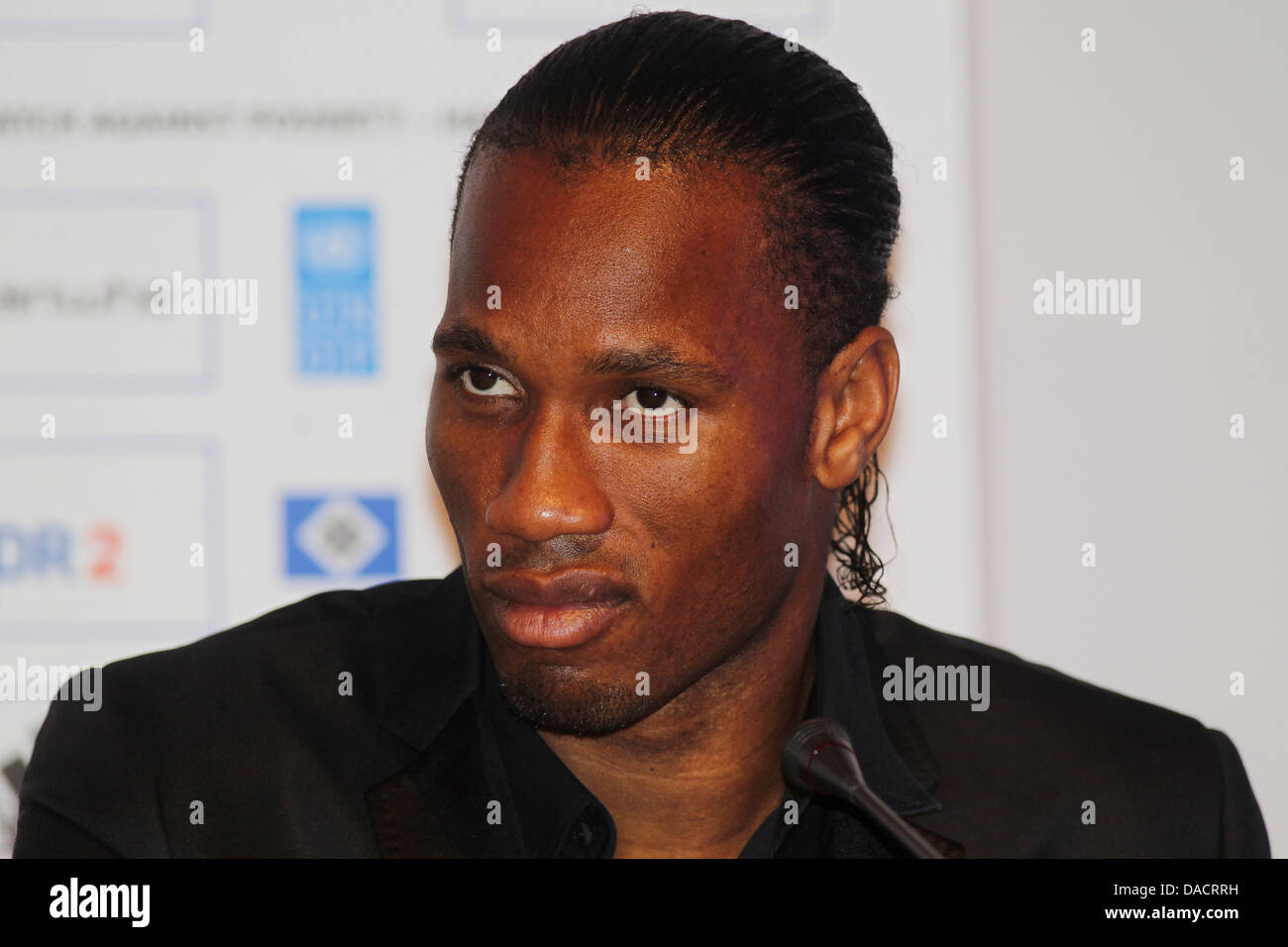 FC Chelsea's Didier Drogba (Ivory Coast) talks during a press ...