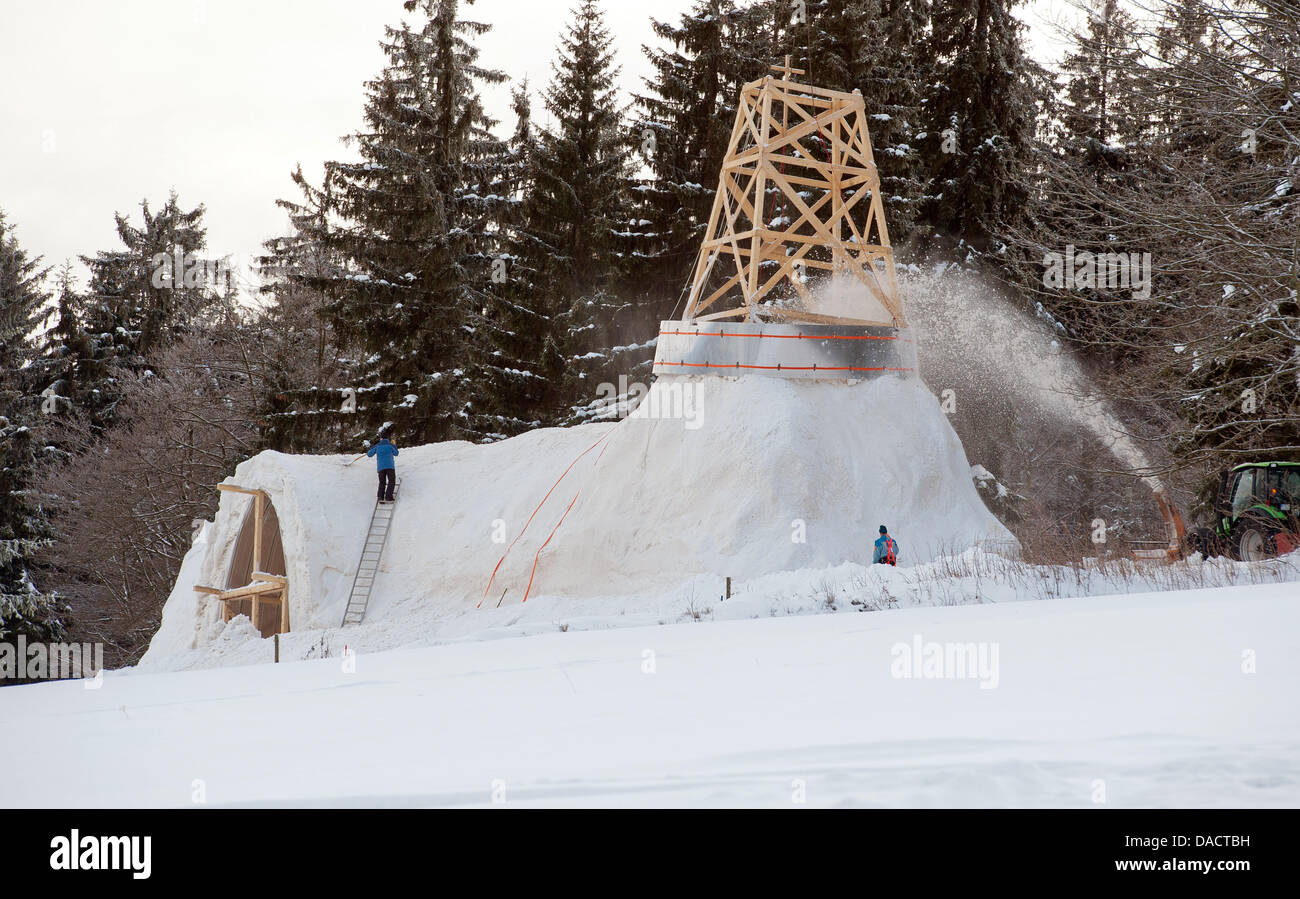 A church is built of snow in Mitterfirmiansreut, Bavaria, Germany, 13 ...