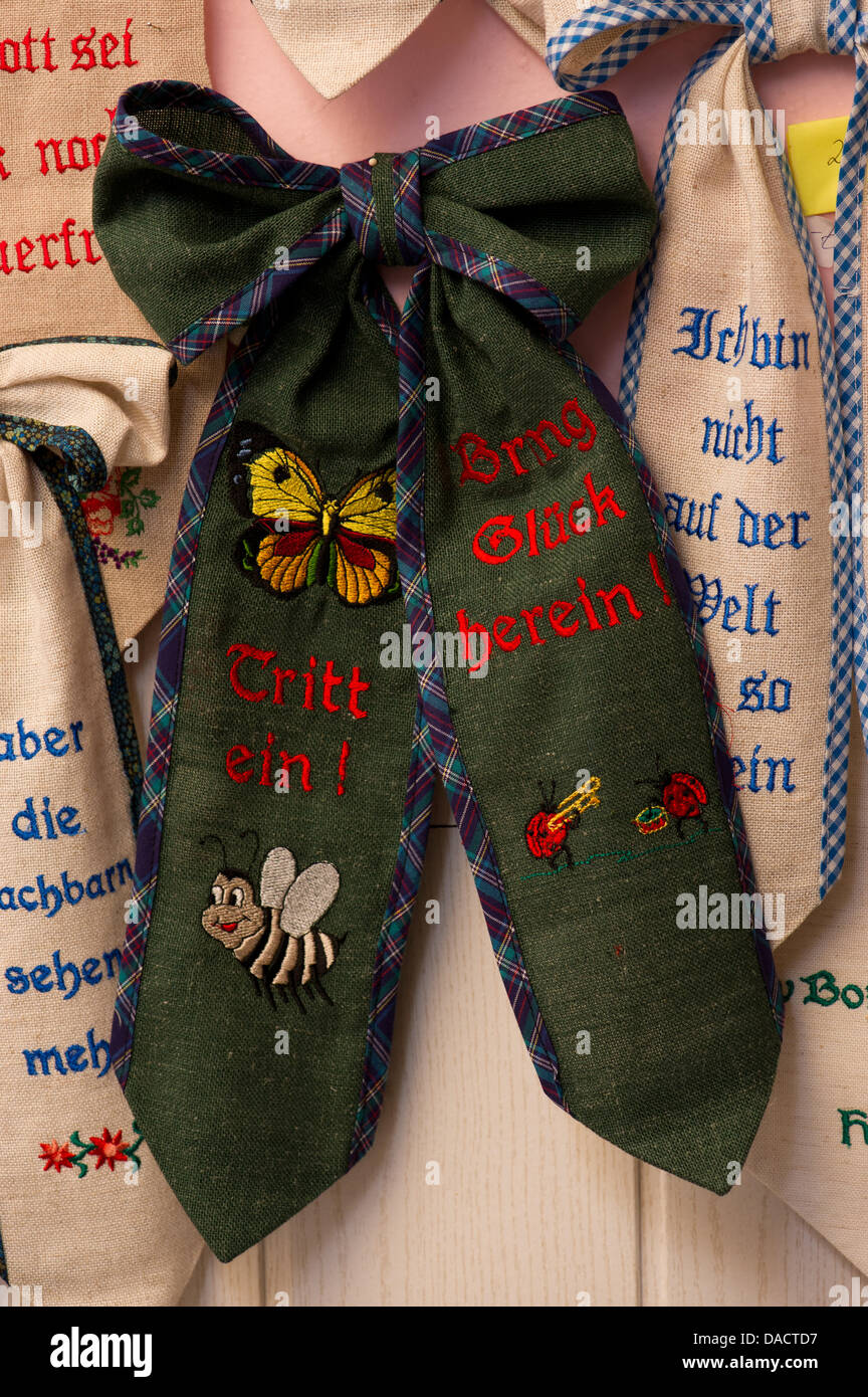An embroidered ribbon of embroiderer of traditional costumes, Christa ...