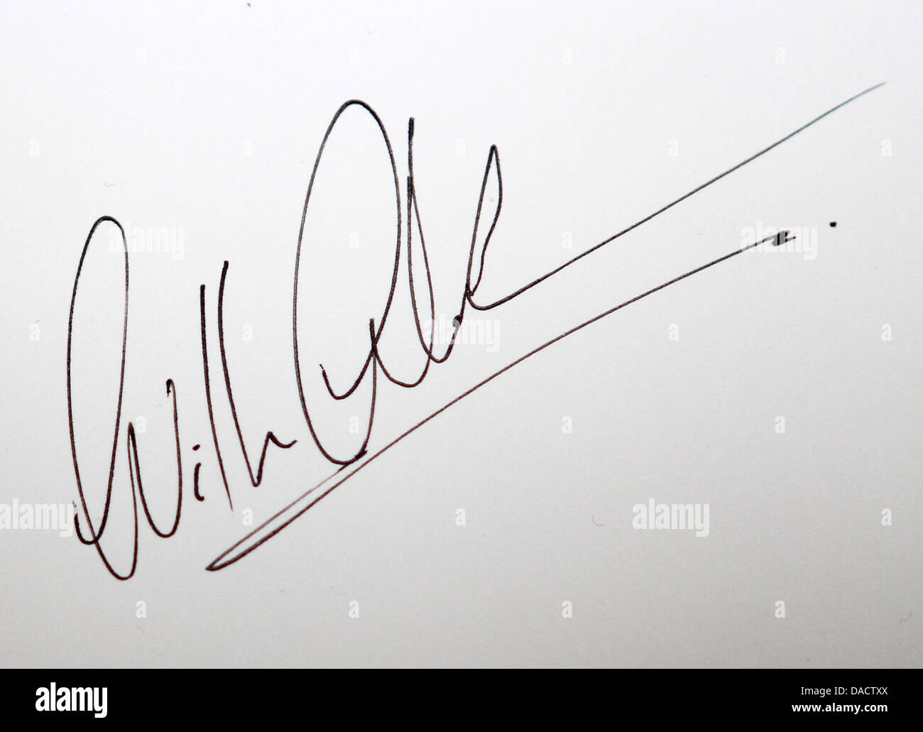 Signature of Crown Prince Willem-Alexander of The Netherlands seen ...