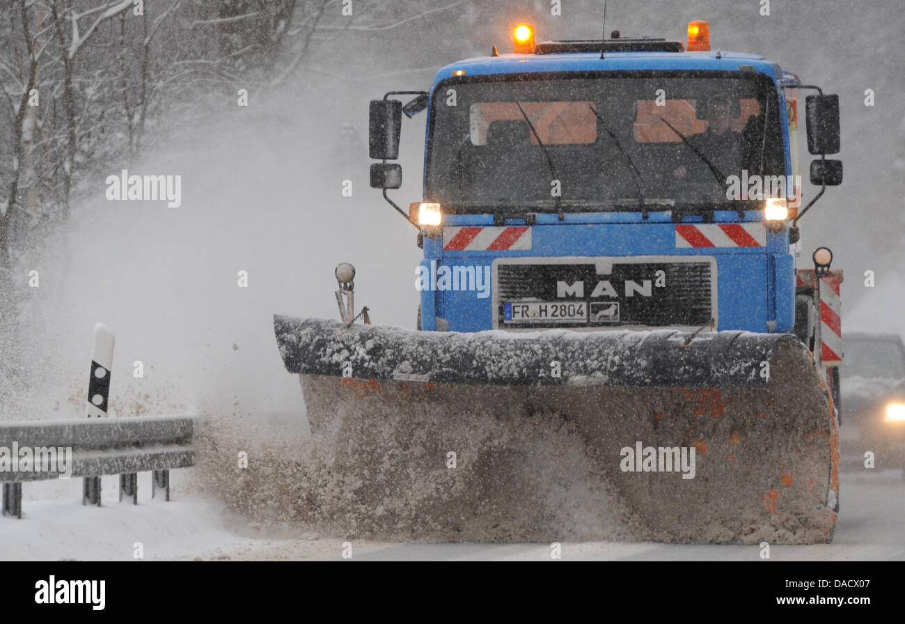 A snow clearing vehicle on the B317 near the Feldberg in the Black ...