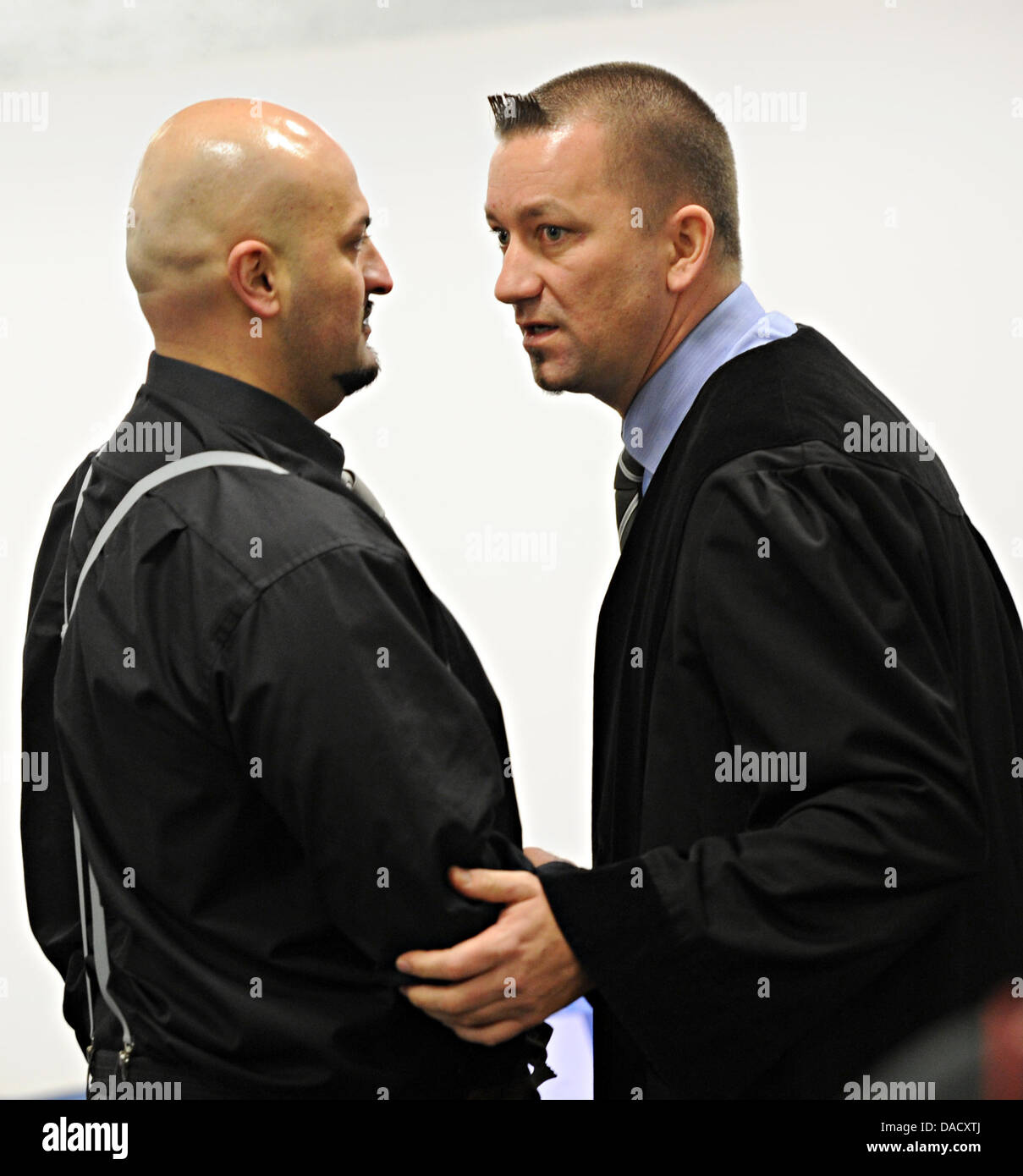 Rapper Giwar H. (L), alias Xatar, one of the defendants of the gold ...
