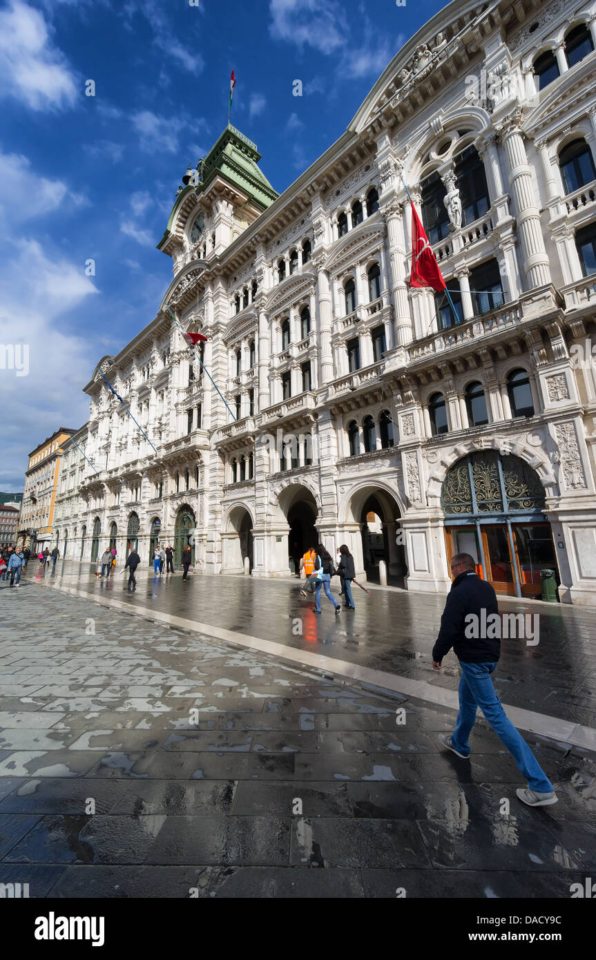 street view of City hall palace in Trieste, Italy Stock Photo - Alamy