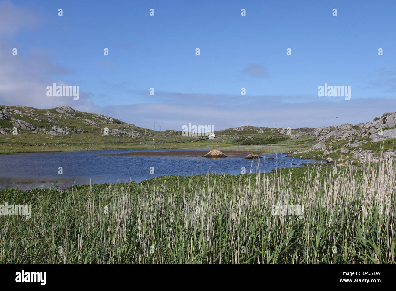 Loch Ballyhaugh near Ben Hogh Isle of Coll Scotland July 2013 Stock ...