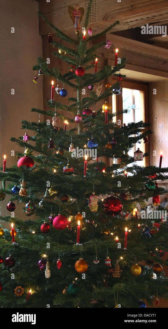 A decorated Christmas tree is seen in Kaufbeuren, Germany, 25 December ...