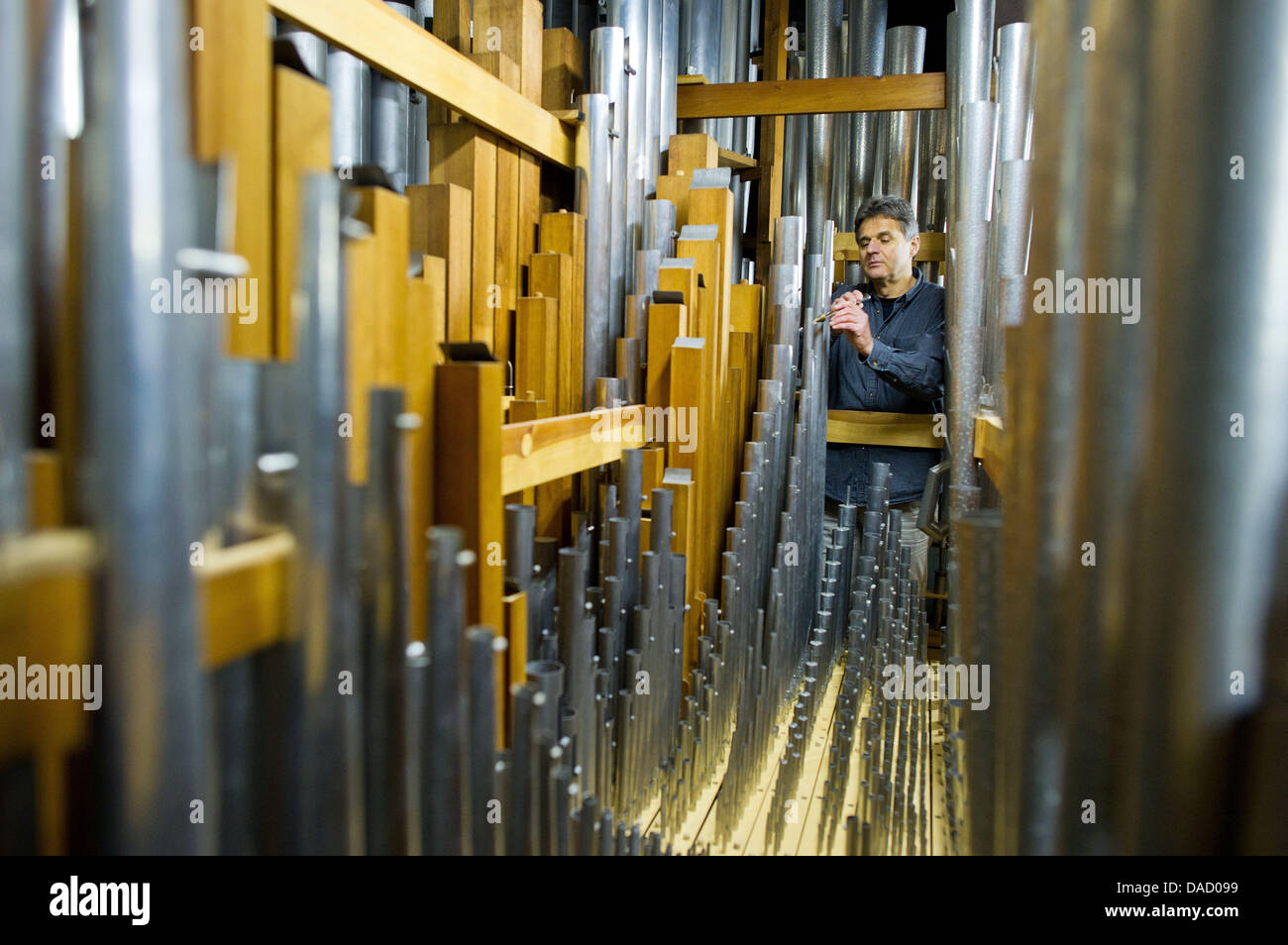 Organ tuner matthias ullmann tunes hi-res stock photography and images ...