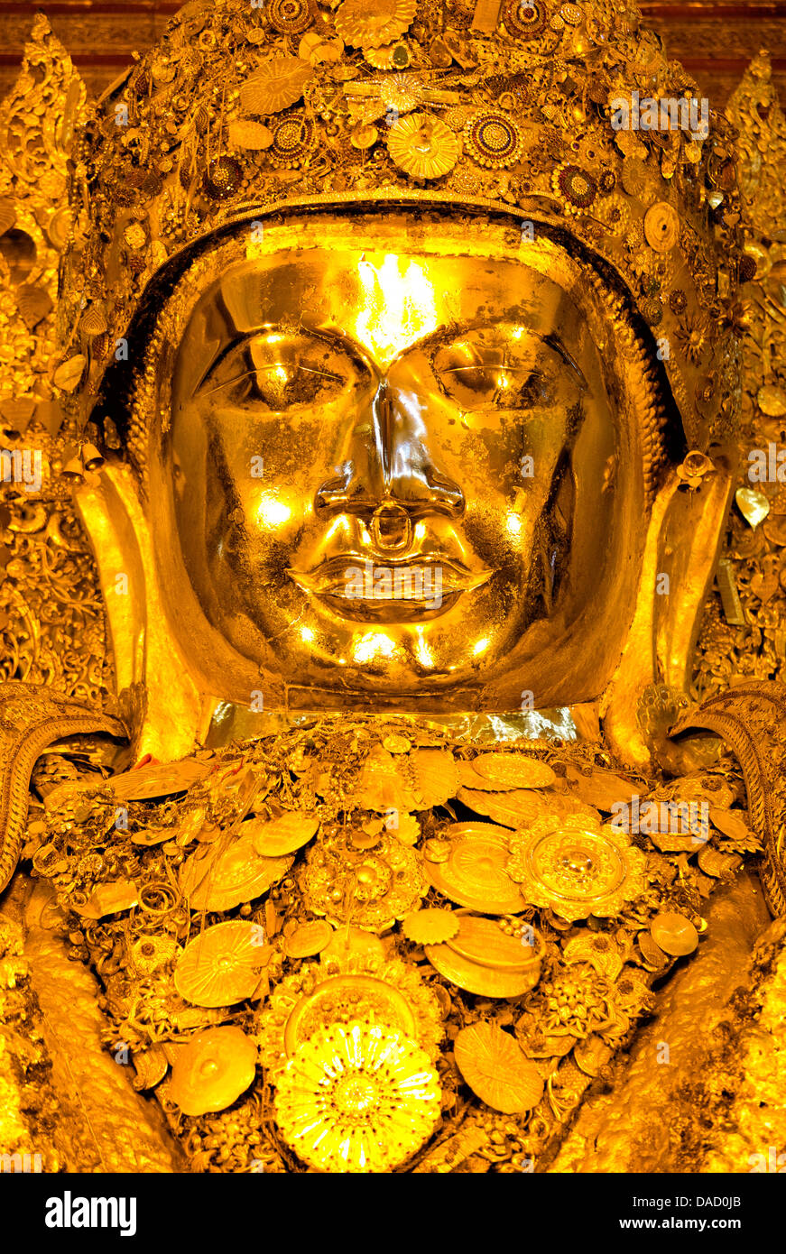 Myanmar's most famous Buddha image, 13ft high and covered in 6 inches ...