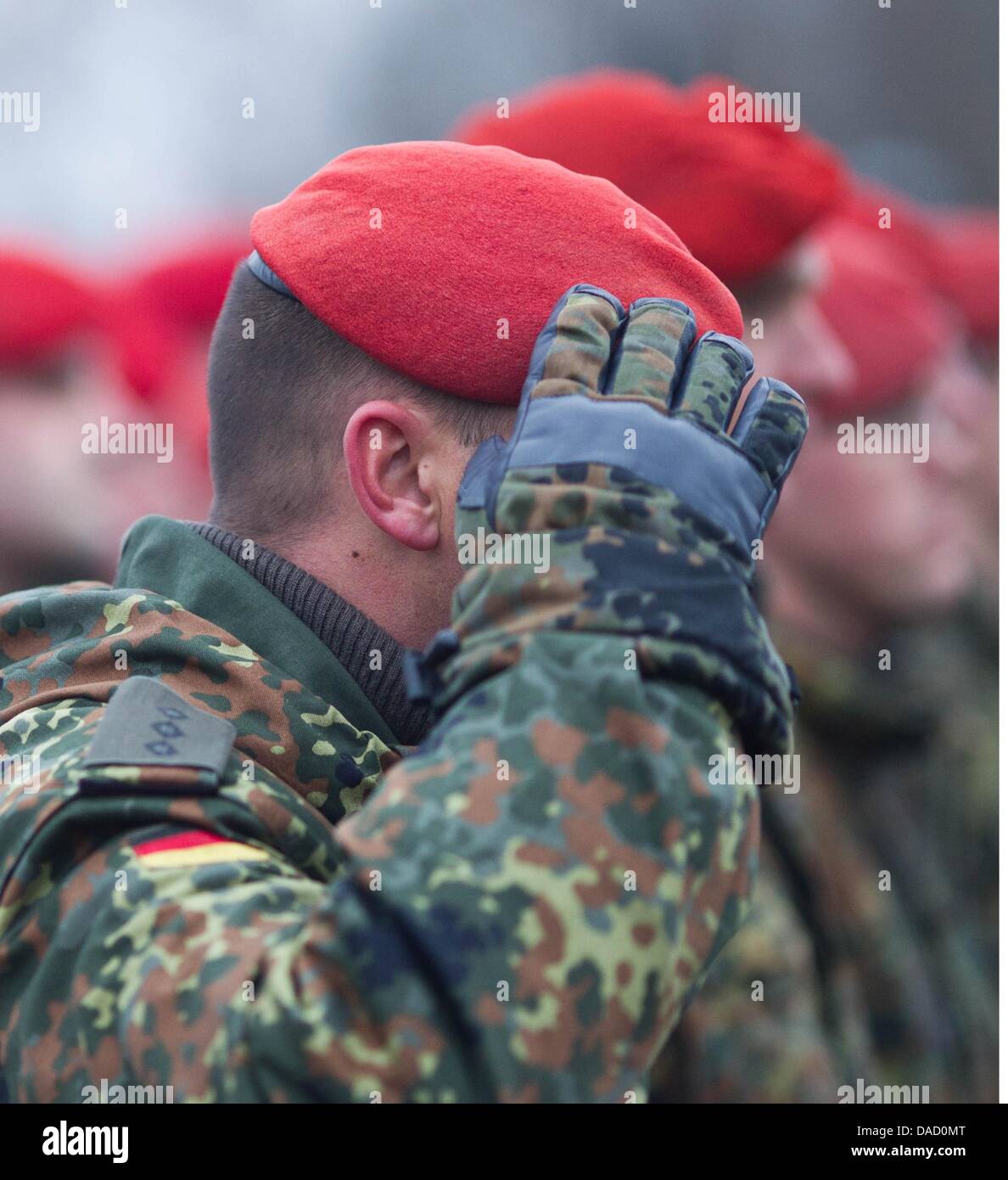 A soldier of the armoured cavalry squadron 803 of the German Federal ...