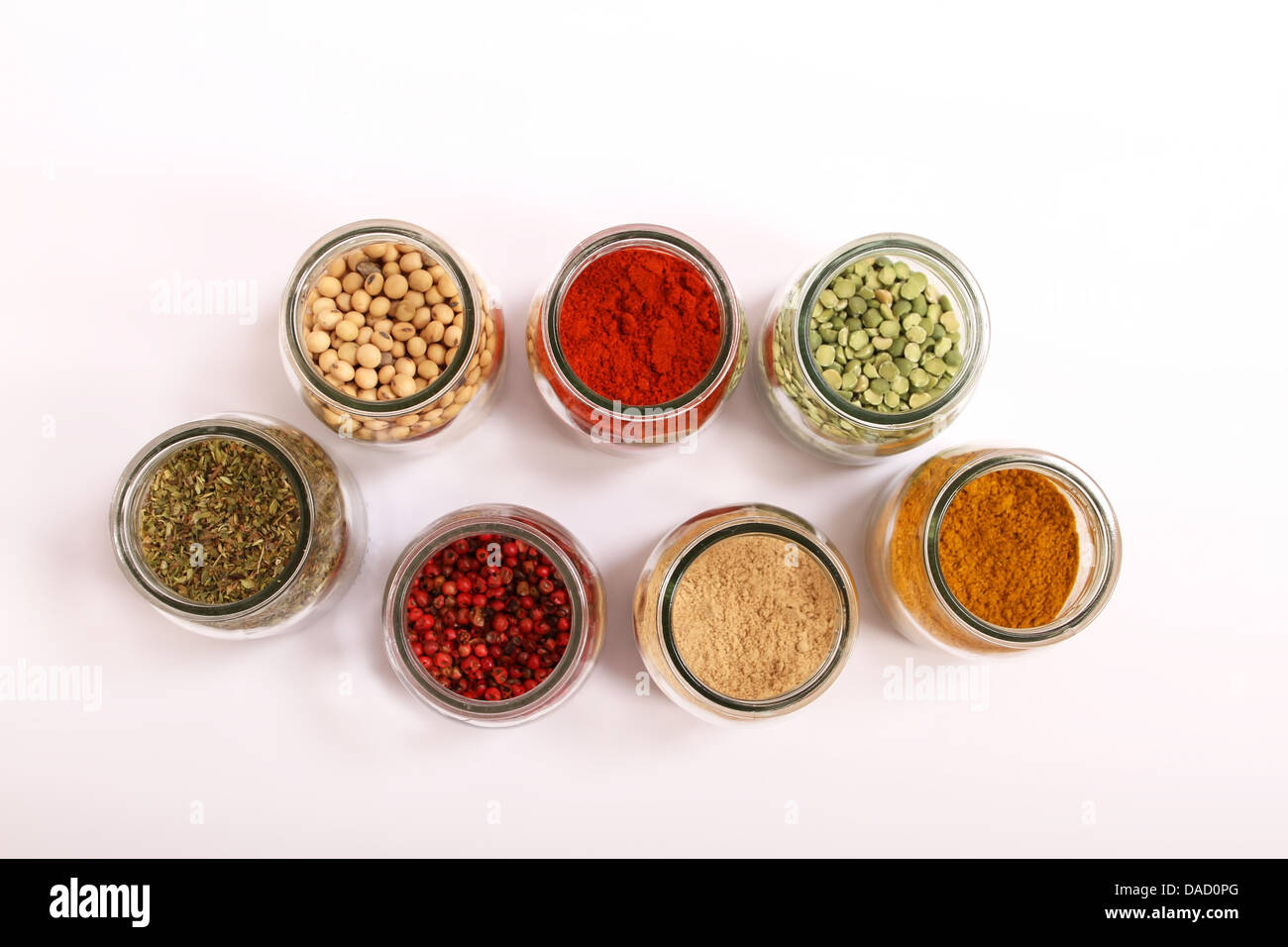 Variety of spices in a glass pot Stock Photo - Alamy