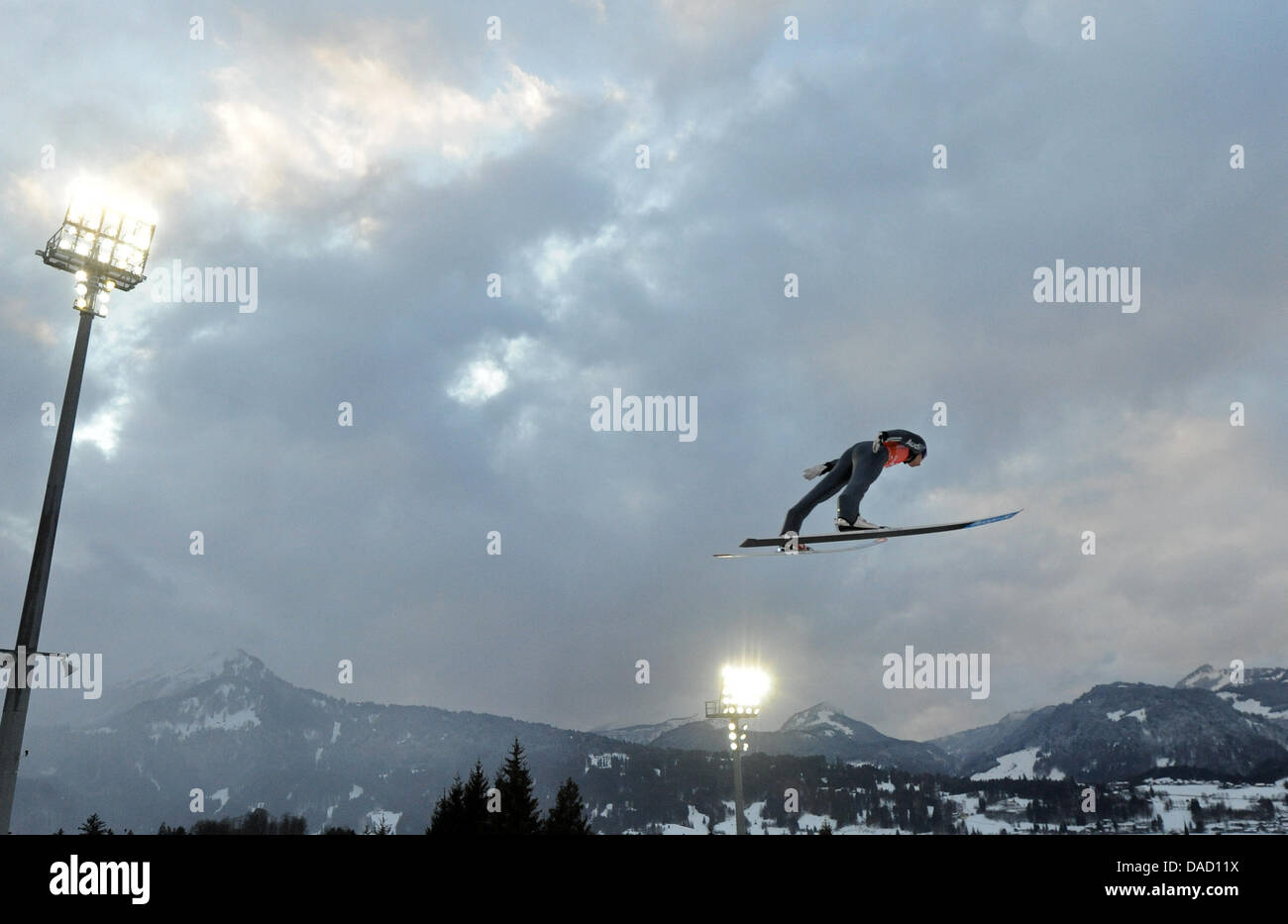 German ski jumper Martin Schmitt takes a training jump during the 60th ...