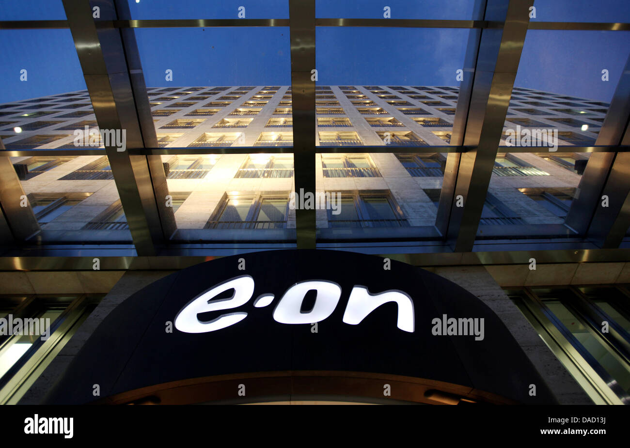 The entrance to the headquarters of the energy service provider Eon is ...