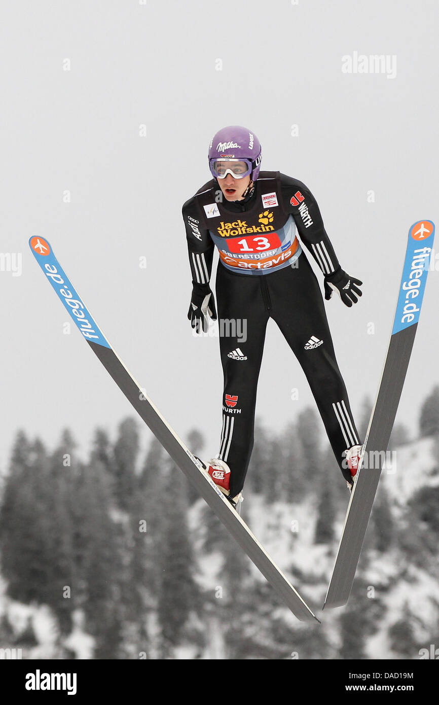 German ski jumper Martin Schmitt takes a training jump at the ...