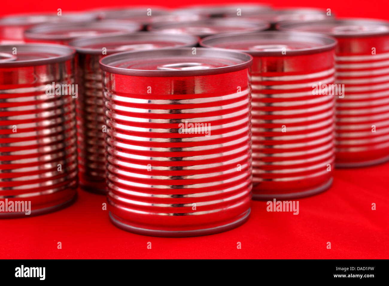 A group of red cans Stock Photo - Alamy