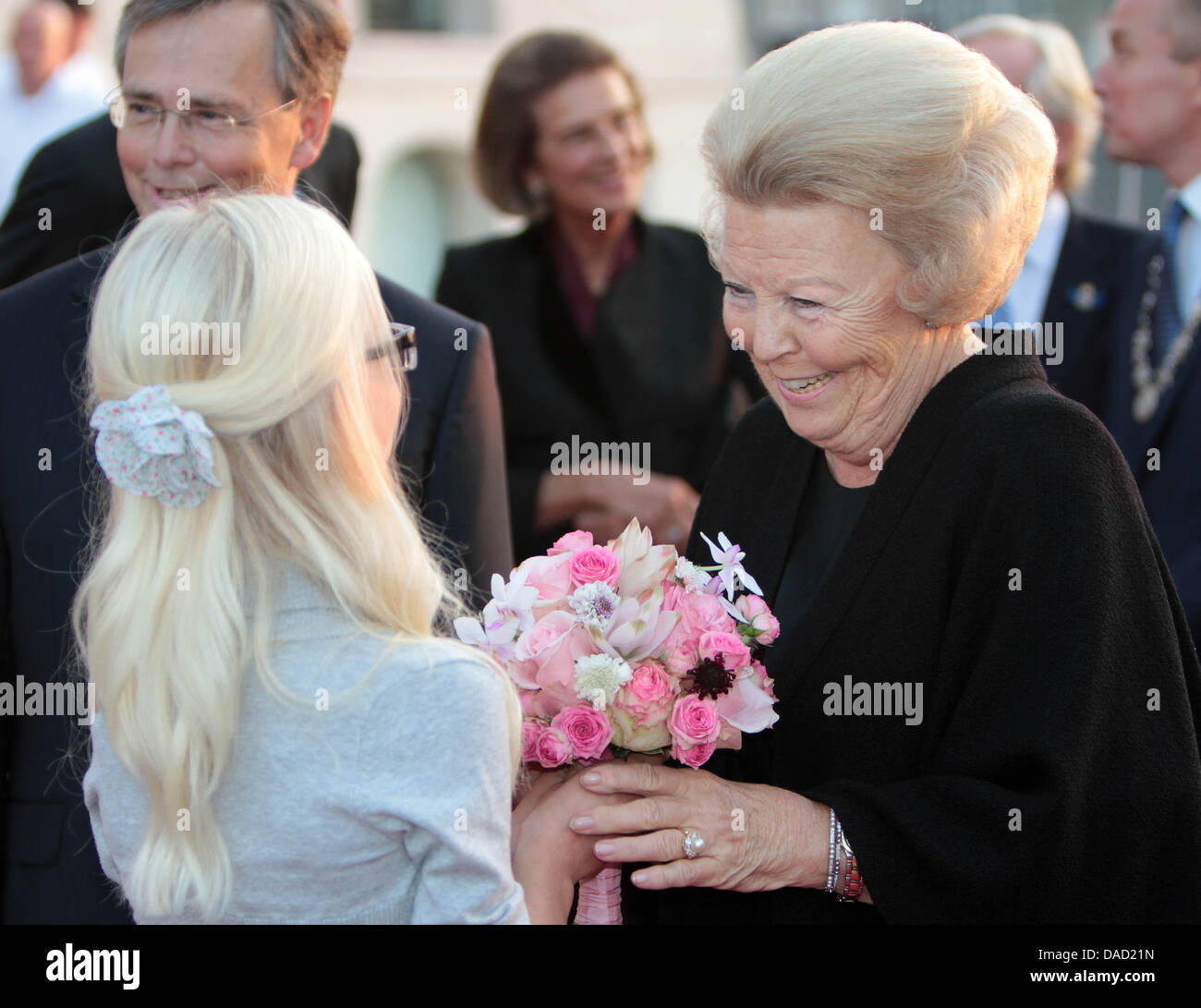 Dutch Queen Beatrix (R) attends the re-opening of the Scheepvaartmuseum ...