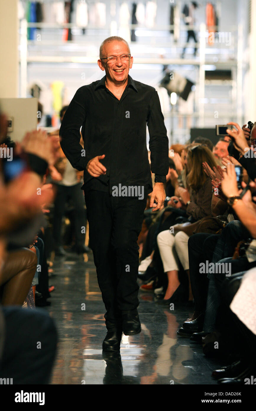 French designer Jean Paul Gaultier appears onstage during the women's ...
