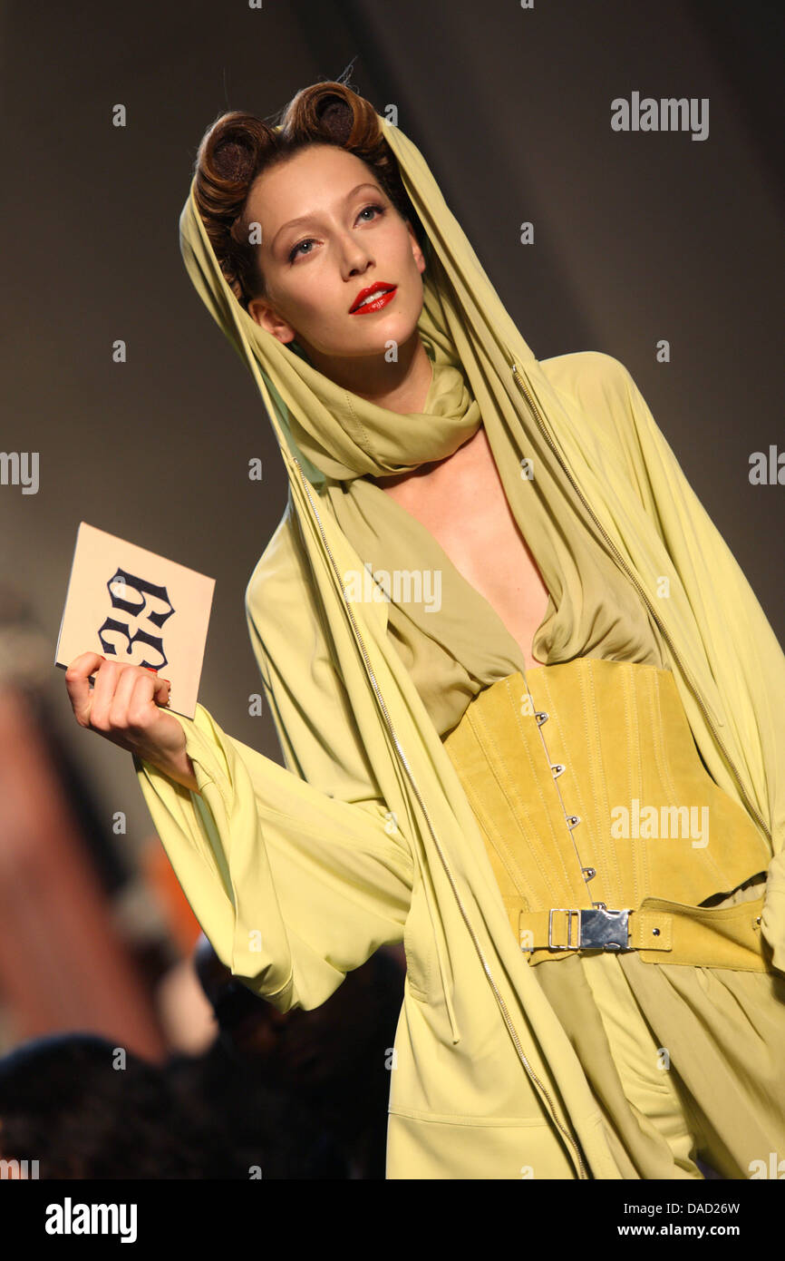 A model wears a creation by French designer Jean Paul Gaultier as part ...