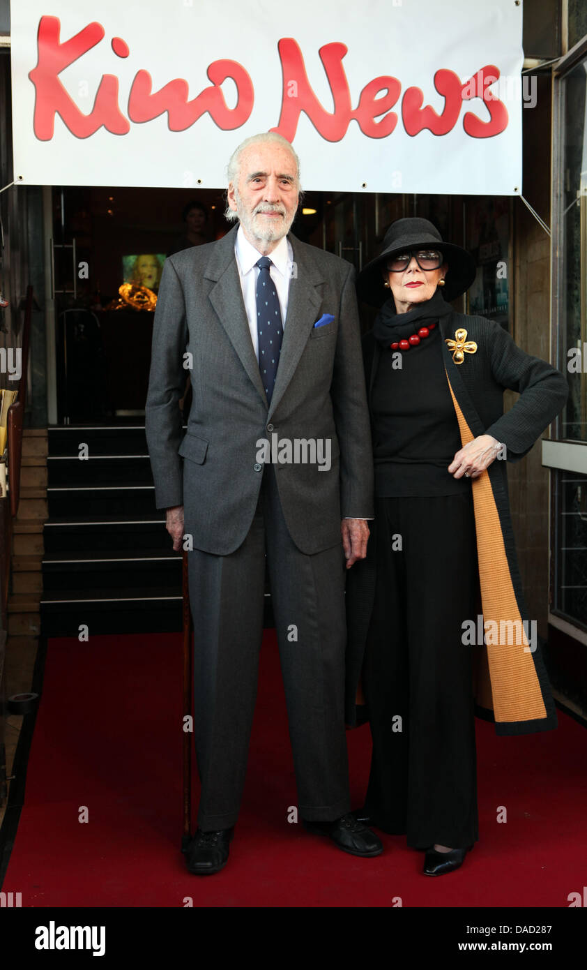 British actor Christopher Lee and his wife Birgit Kroencke arrive at ...