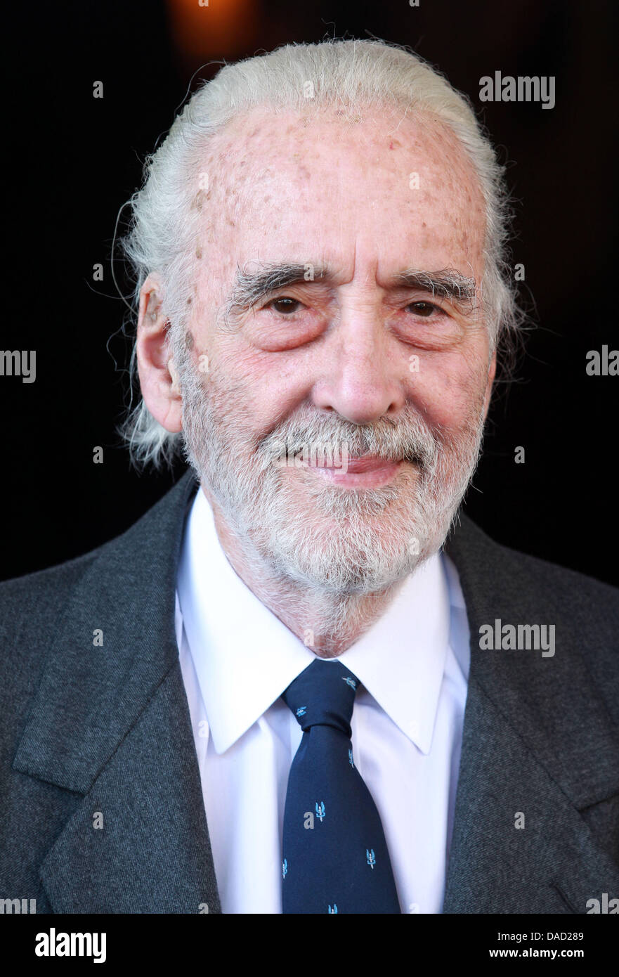 British actor Christopher Lee smiles at the celebration of the 25th ...