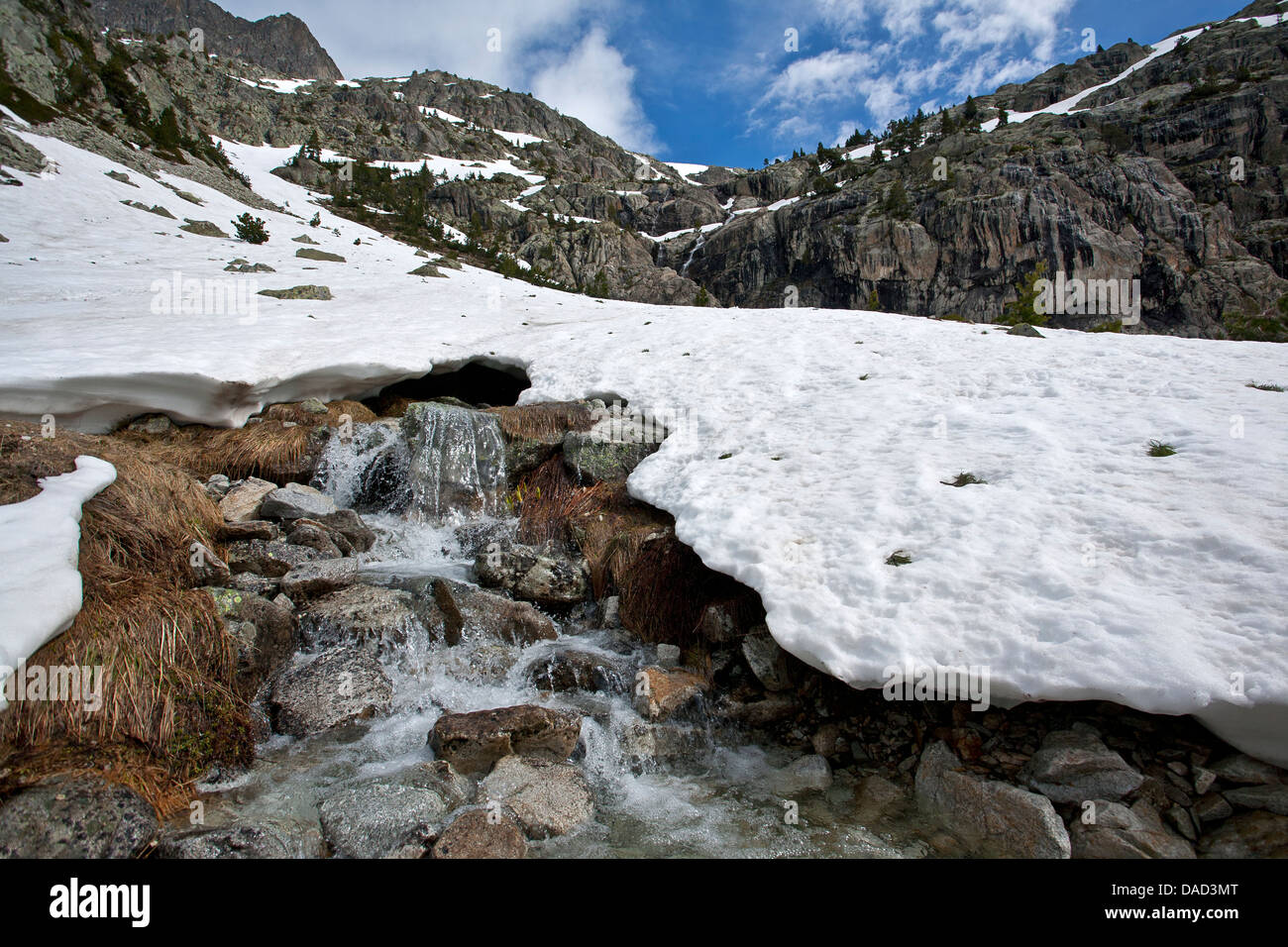Snow melting. Ordesa National Park. Pyrenees. Spain Stock Photo - Alamy