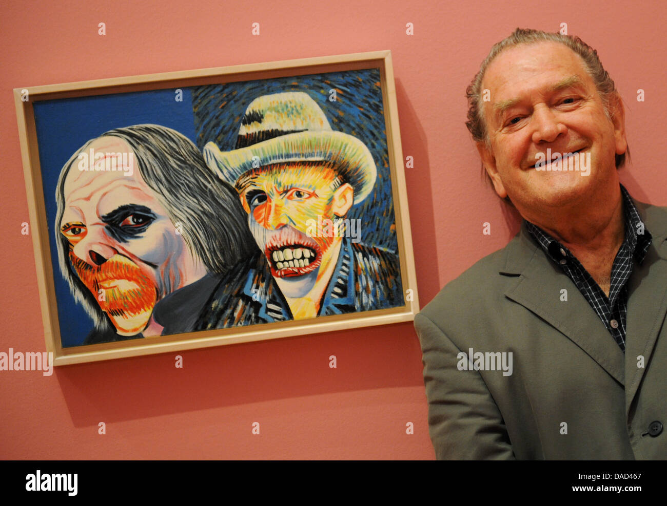 Icelandic artist Erró stands in front of his art piece 'Van Gogh'(1967/ ...