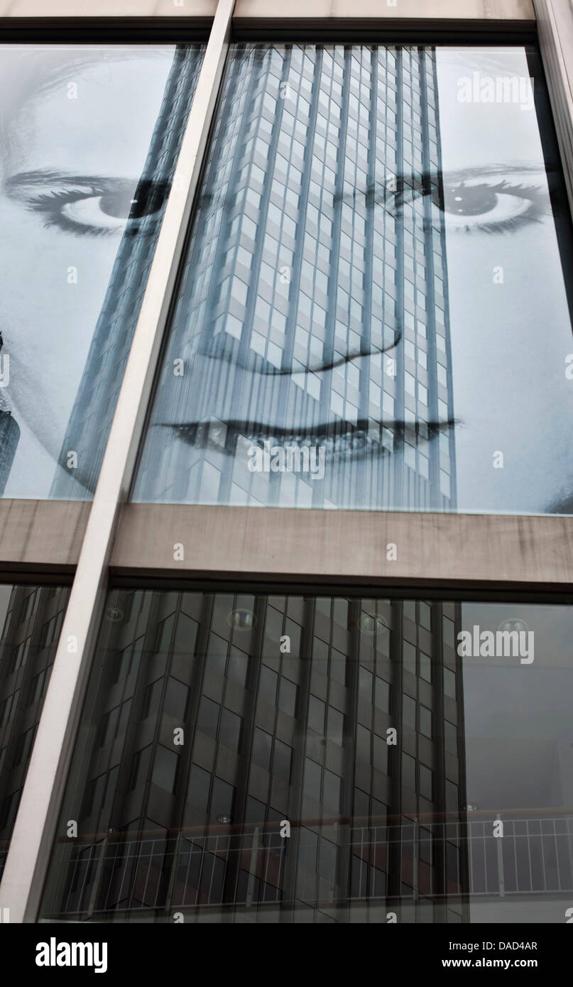 The headquarters of the European Central Bank (ECB) is reflected in the ...