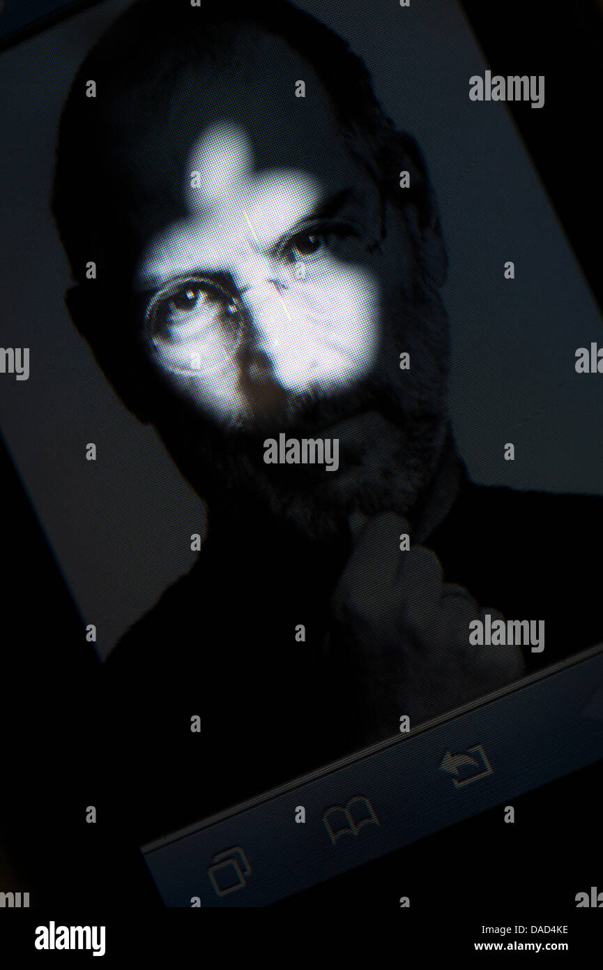 ILLUSTRATION - The portrait of co-founder of Apple, Steve Jobs, that is ...