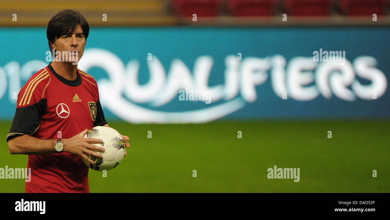 German national team head coach Joachim Loew arrives for the final ...