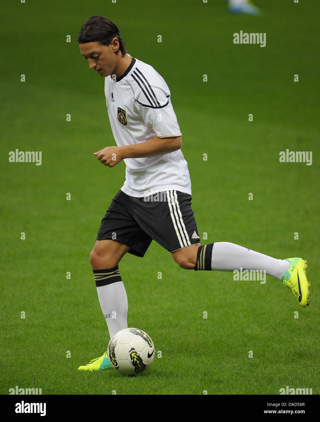 Germany's Mesut Ozil practices during the final practice of the German ...