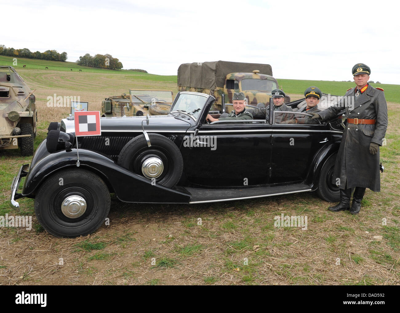 Actor Ulrich Tukur (as Erwin Rommel) poses during filming of the movie ...