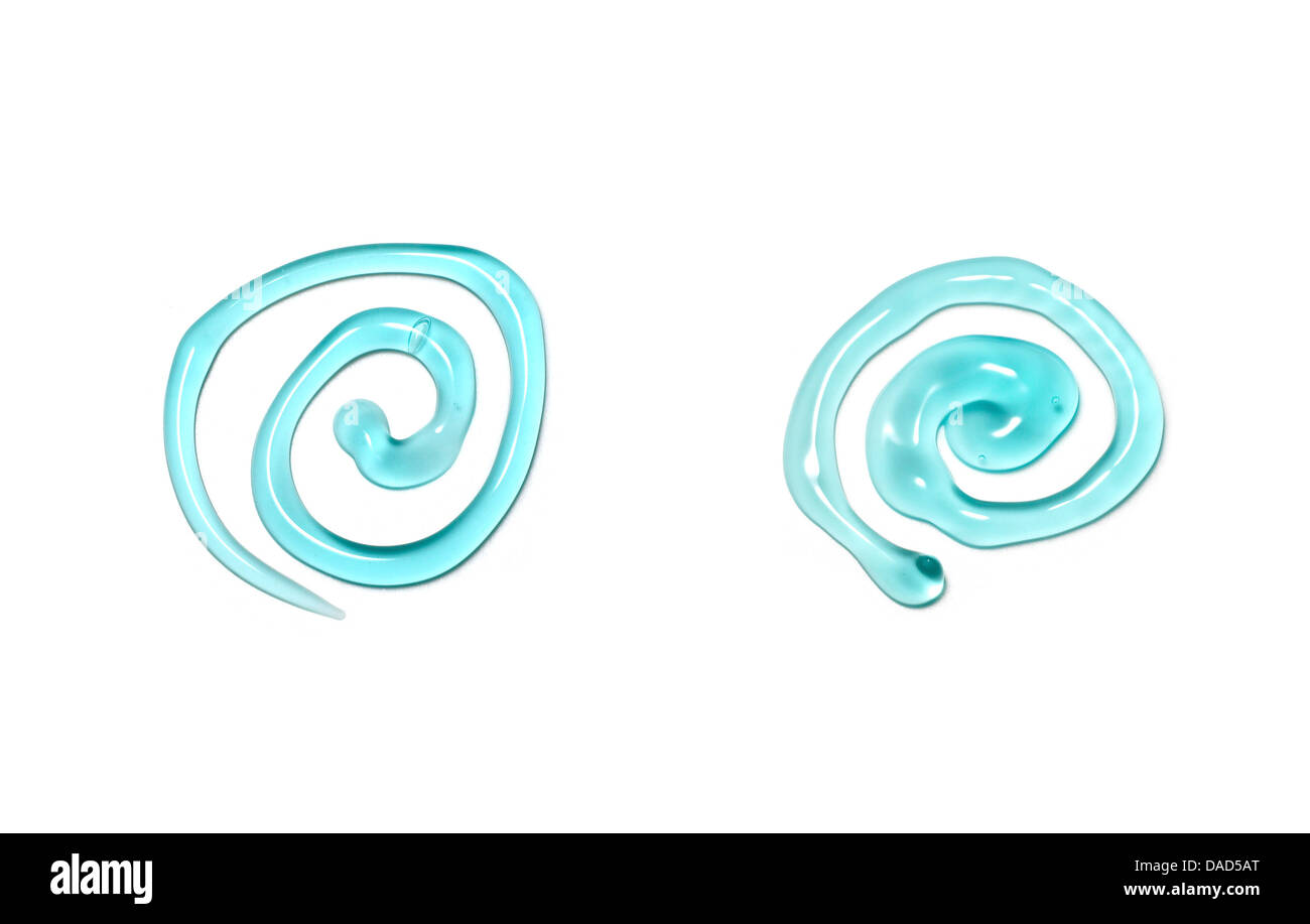 blue turquoise swirl gel cut out onto a white background Stock Photo ...