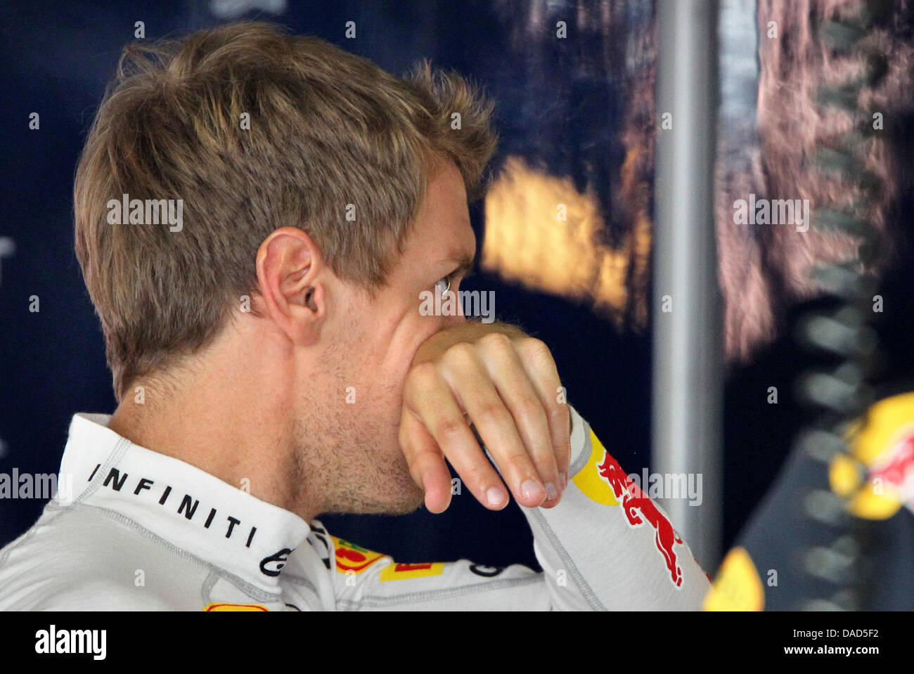 German Formula One driver Sebastian Vettel of Red Bull stands in the ...