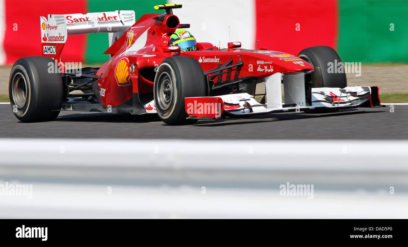 Brazilian Formula One driver Felipe Massa of Ferrari steers his car ...