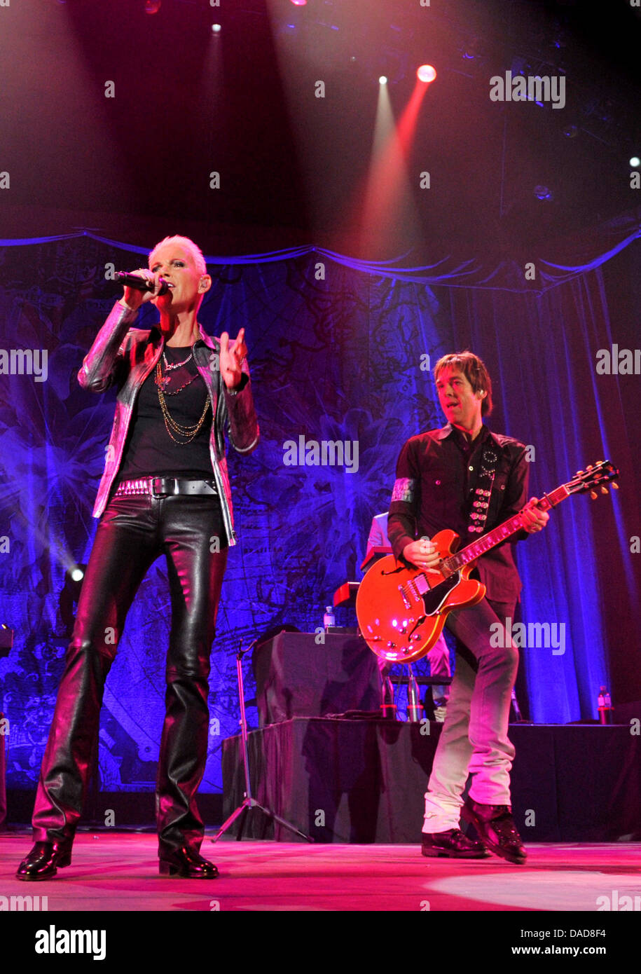 The Swedish pop music duo Roxette, with singer Marie Fredriksson (L ...