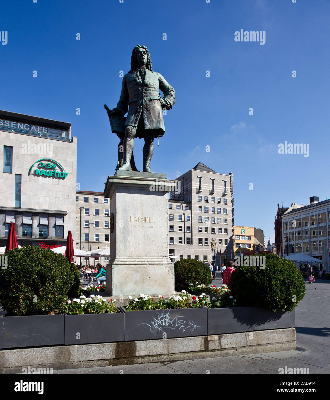 The monument for German composer Georg Friedrich Haendel is seen on ...