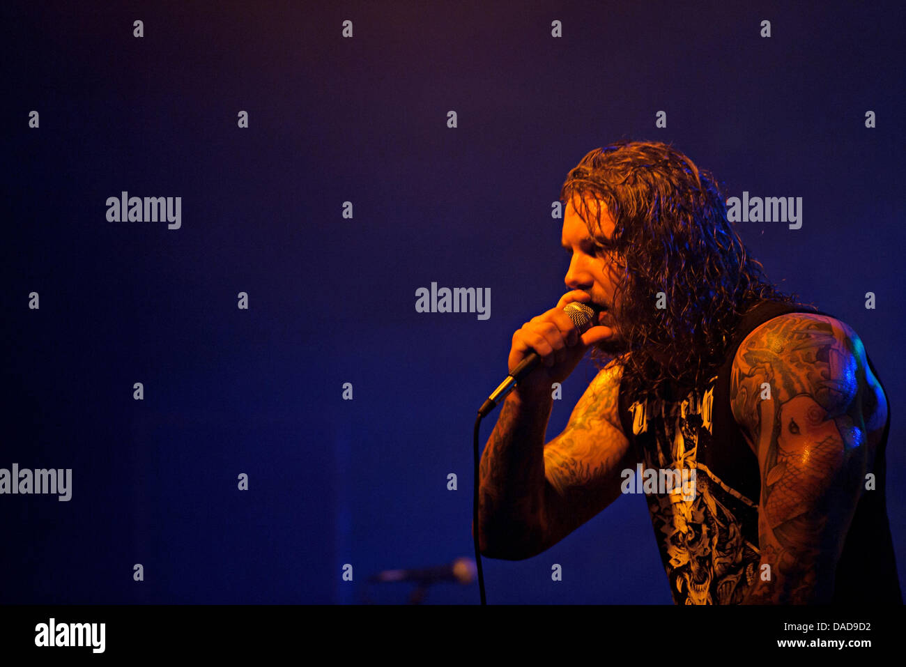 Tim Lambesis, singer of death metal band As I Lay Dying, performs a ...